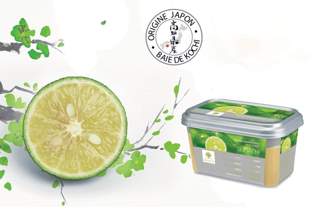 Purée Sudachi 100% de RAVIFRUIT, une fraicheur intense et typée en ...